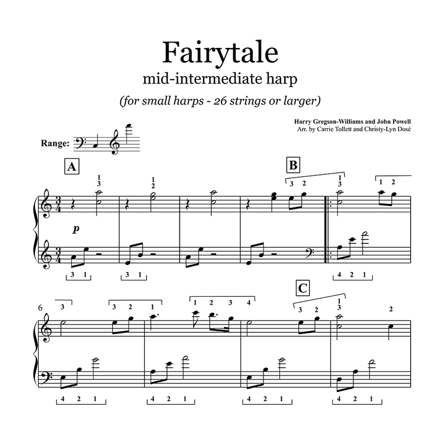 Fairytale (Mid-Intermediate) Sheet Music – Learning the Harp