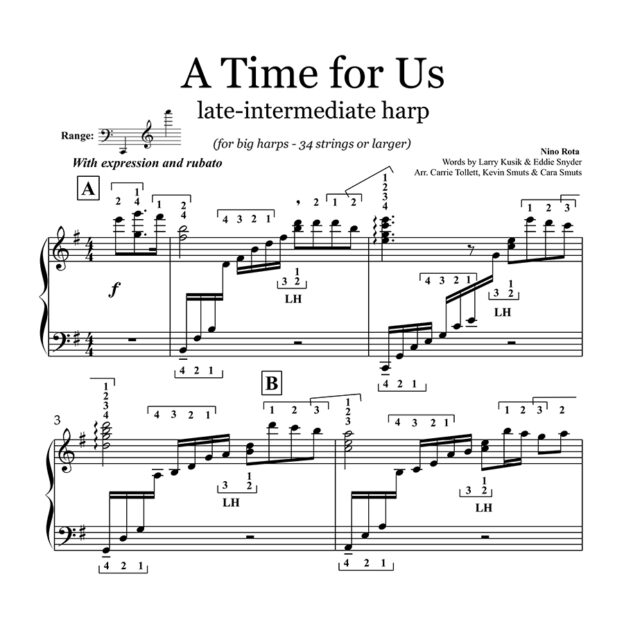 A Time For Us (Late-Intermediate) Sheet Music – Learning the Harp